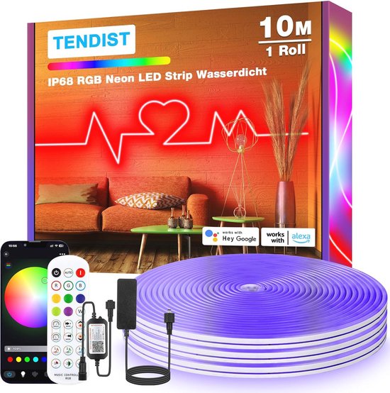 RGB Neon LED Strip voor Buiten - IP68 Waterdicht, Flexibel, Wifi ...