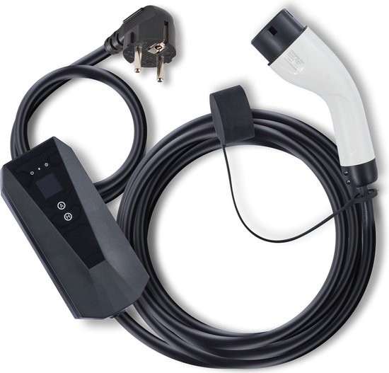 VEVOR Draagbare Ev-Oplader 16a 3,68 Kw - 1-Fase - Met Lcd-Scherm ...