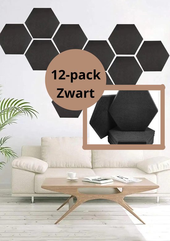 Akoestische Panelen - Zelfklevende geluidspanelen voor wanden - Set van ...