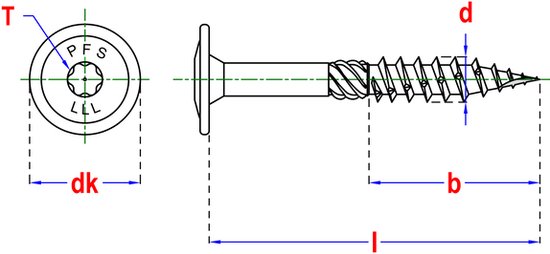 PFS+ schroeven - houtschroef tellerkopschroef 10x160mm Tx40 - 10 stuks ...