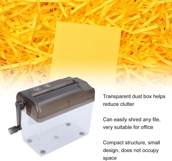 Manual Office Paper Shredder - Portable Hand Crank Chipper for Home Use ...