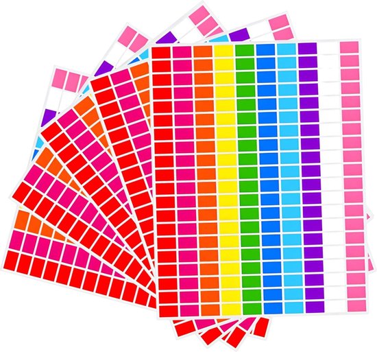 Label Stickers kleine Rechthoek - 19x13MM - 1000 gekleurde stickers ...