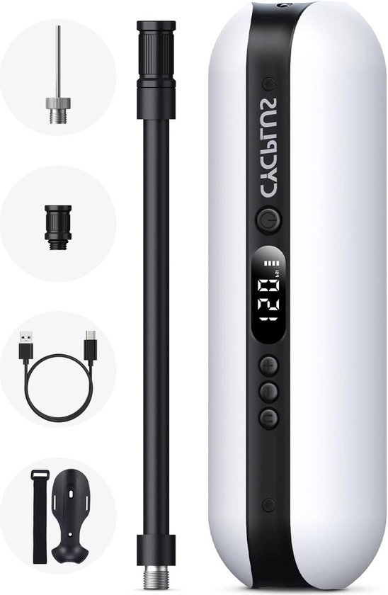 Bandenpomp met drukmeter elektrische compressor draagbare fietspomp mini-bandenpomp... | bol