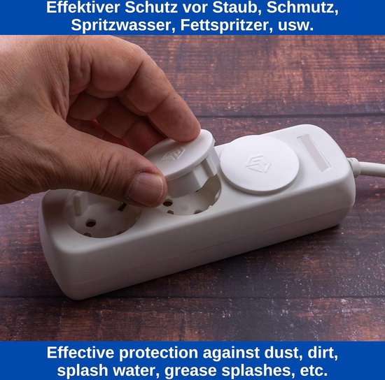 Stopcontact beveiliging stekkerbescherming tegen stof-spatwater wit ...