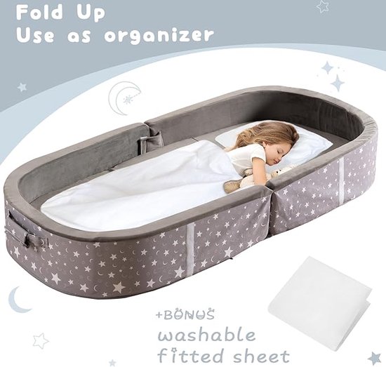 Draagbaar, waterdicht kinderbed, vloerbed, peuters, reisbed met matras ...