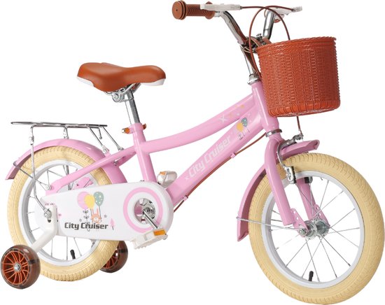 Buxibo City Cruiser - 14 Inch Kinderfiets met Zijwielen – Leuke Fiets ...