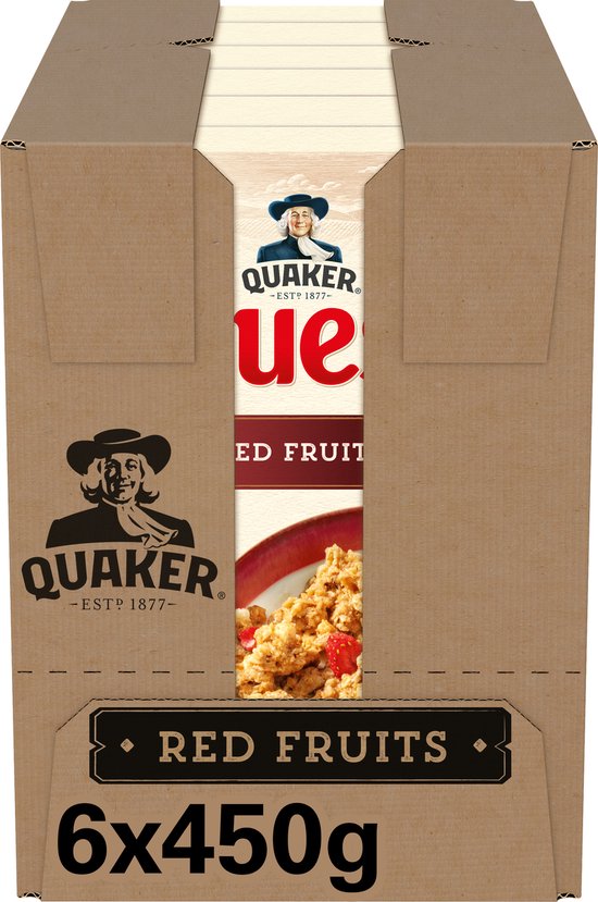 Quaker Cruesli Rode Vruchten - Ontbijtgranen - 6 x 450 gram | bol