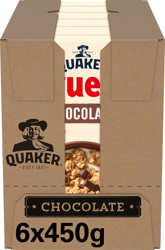 Quaker Cruesli Chocolade - Ontbijtgranen - 6 x 450 gram | bol
