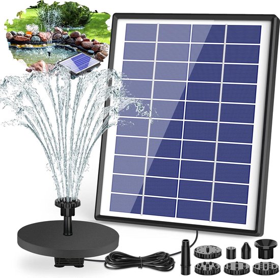 Zonne-energie fontein pomp met 1500mAh batterij- zonne-waterpomp ...