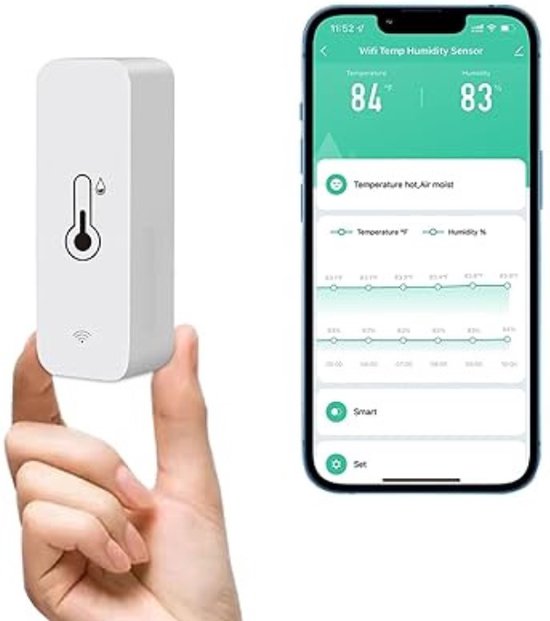 PEAM Tuya Thermometer Hygrometer - Google Home & Alexa - 2-pack | bol