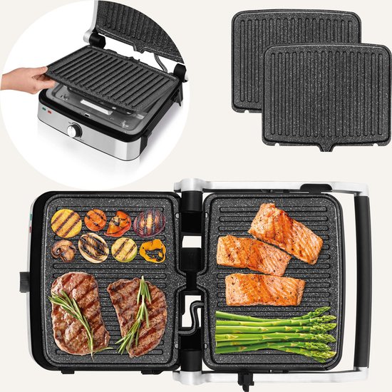 Zeegma Grill Chef Easy - 2in1 - Elektrische Grill & Panini Toaster ...