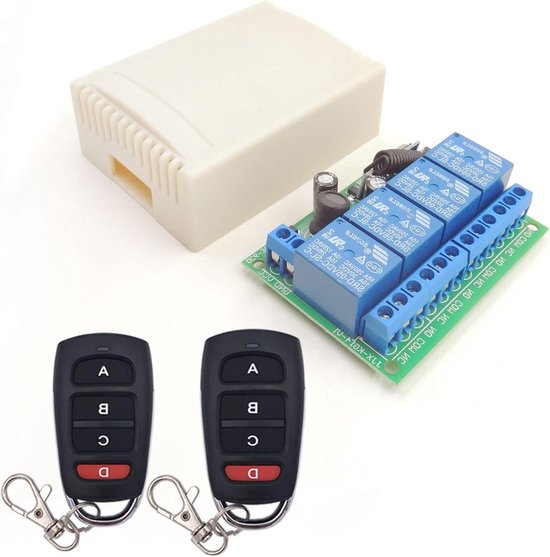 12V 24V 4CH Wireless Remote Control Switch - 4 Channels 433Mhz Radio ...