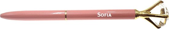 Pen Met Gravering - Diamant - Sofia - Roze | bol