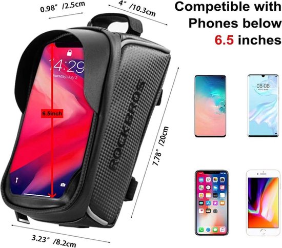 ROCKBROS Fiets Frametas - Telefoonhouder Fiets - Touchscreen Waterdicht ...