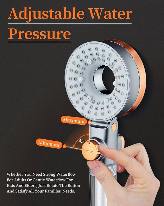 Douchekop Filter Waterbesparend Hogedruk Douchekop 3 Straalsoorten ...