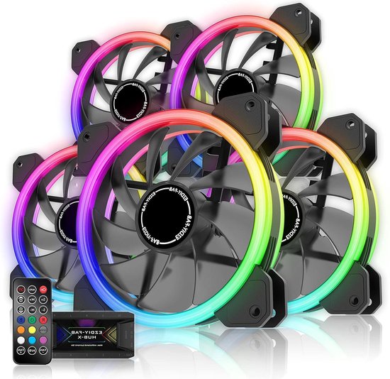 Dual Ring 120mm RGB Ventilator 5V Moederbord Synchronisatie Snelheid ...