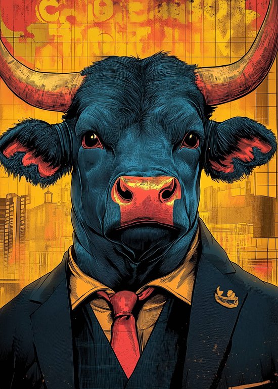 Stier Poster | Pak Poster | Kunst Poster | Dieren Poster | Bullrun ...