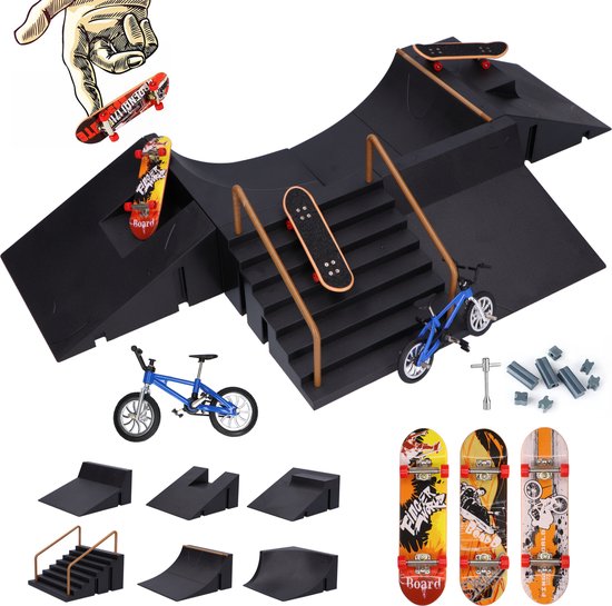 Jespro Fingerboard skatepark - Set - 6 Ramps - Incl 3 skateboards - Vinger - Tech deck... | bol
