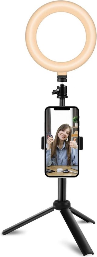 6 inch Ringlicht met statief voor Laptop videoconferenties - LED Ring ...