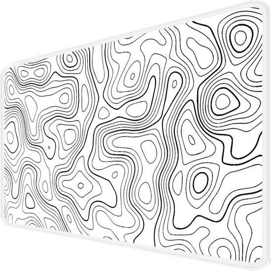 XXL Gaming muismat waterdicht antislip genaaide randen wit terrein ...