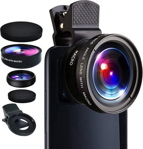 Groothoek Telefoon Camera Lens Set - Universele Clip - Optische Glas ...