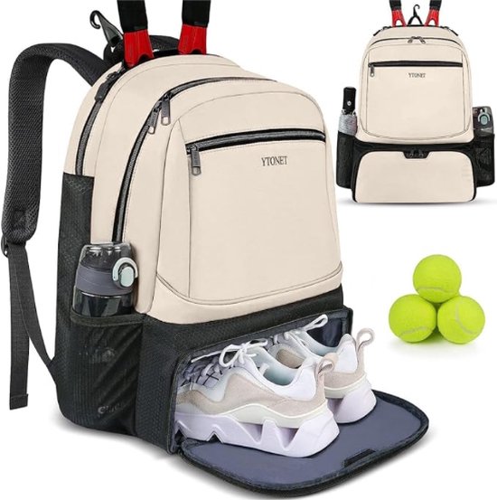 YTONET - Tennistas - Tennisrugzak - Tenniszak - Tennis rugzak - Beige | bol