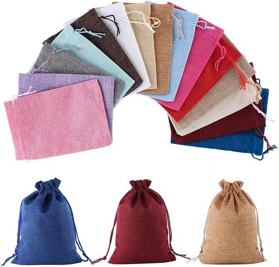45 stuks kleine jute zakjes - linnen zakjes - lavendelzakjes - lege ...