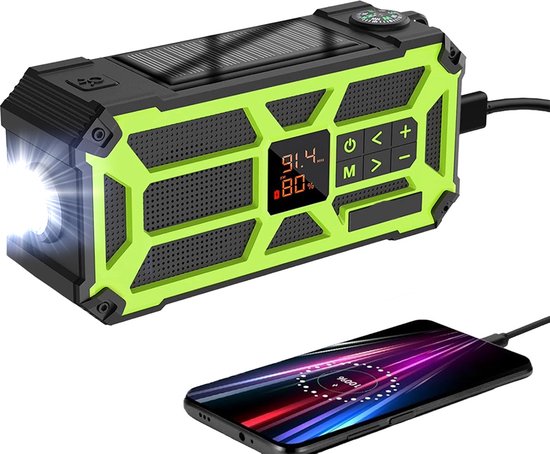 Noodradio – Draagbare Radio - Zwart met Groen | bol