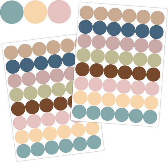 Stippen Stickers in 8 Pastelkleuren - Stippen Stickers - Stickervellen ...