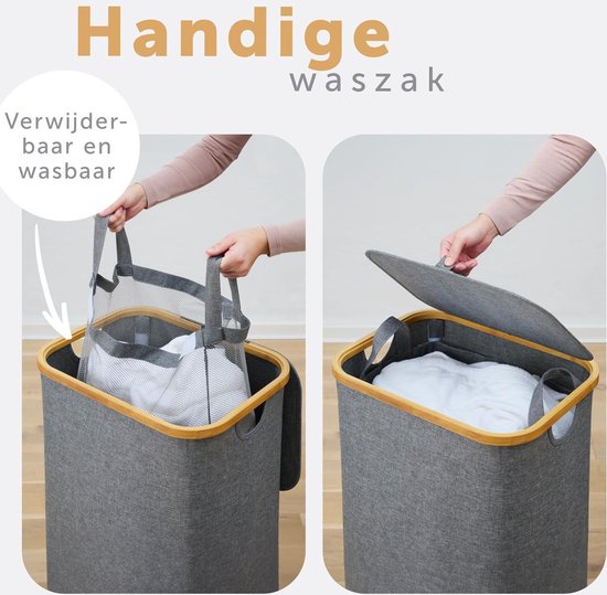Wasmand 100L - Uitneembare waszak - Smalle wasmand - Flesverzamelaar ...