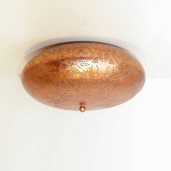 Oosterse plafondlamp | Filigrain | Vintage koper | Gaatjeslamp | Ø 38 ...
