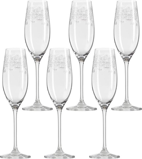 Champagneglazen set van 6 - vaatwasserbestendige Prosecco-glazen ...