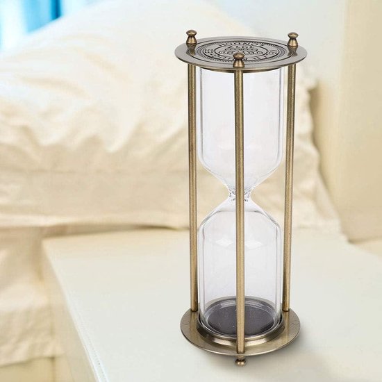 Retro Zandloper Timer met Metalen Textuur - Zand Klok Timer - Zandloper ...