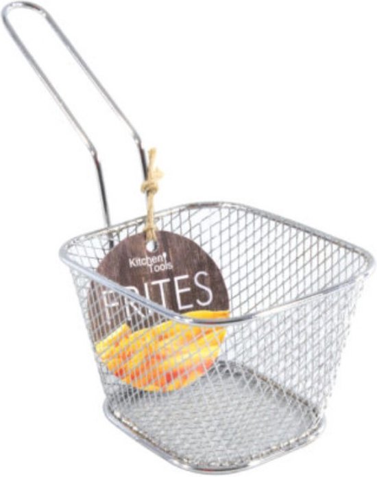4x stuks zilver patat/snack serveermandjes/frietmandjes 10 cm ...