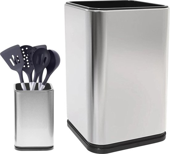 Grote keukengerei houder - antislip & roestvrij - 17 x 11 cm - voor op ...