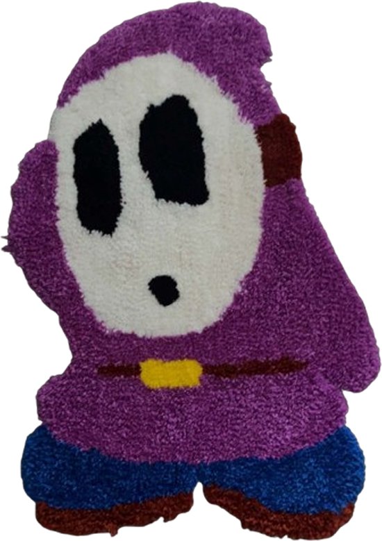 Vloerkleed - Gepersonaliseerd Tuft Kleed - Shy Guy Paars - Mario Bros ...