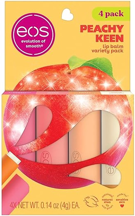 eos - Lip Balm Gift Set- Peachy - Limited-Edition Lip Moisturizer | bol