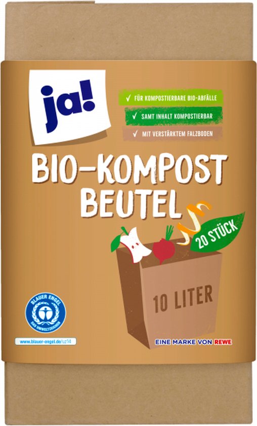 Ja! | 3 x 20 Biologische compostzakken 10 liter | voor composteren van ...