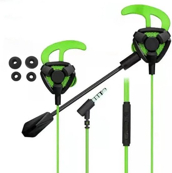Gamers Vault In Ear Gaming Headset - Groen - Zwart - Game Oordoppen ...