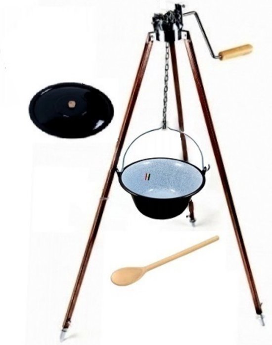 DRIEPOOT STANDAARD met pan 10l en DEKSEL!!! Hongaarse ketel ...