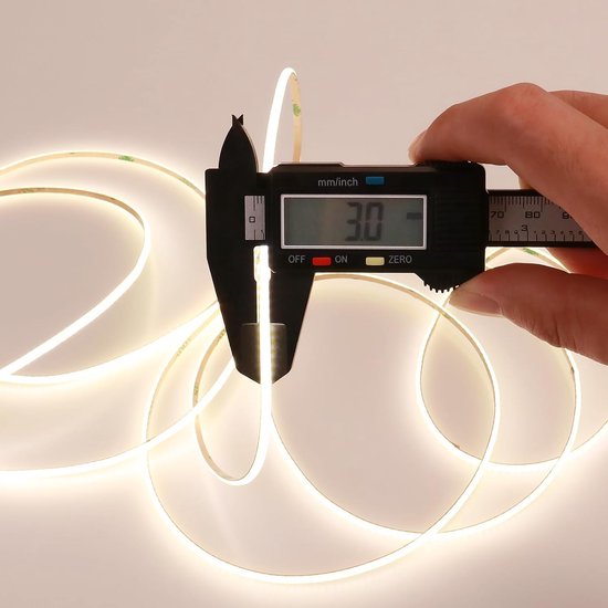 LED Strip 12V 5m Natuurlijk Wit - 3mm Breed - 4000K - Zelfklevend - 384 ...