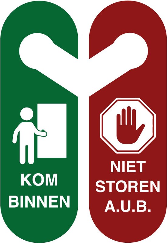Niet storen kom binnen deurhanger - kunststof materiaal - 25 x 8 cm ...