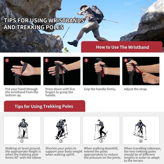 Telescopische wandelstok met Quick Lock-systeem en anti-shock ...