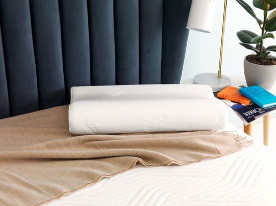 Ergonomisch traagschuim neksteunkussen - Queen M (61 x 31 x 10/7 cm) voor zij- en... | bol