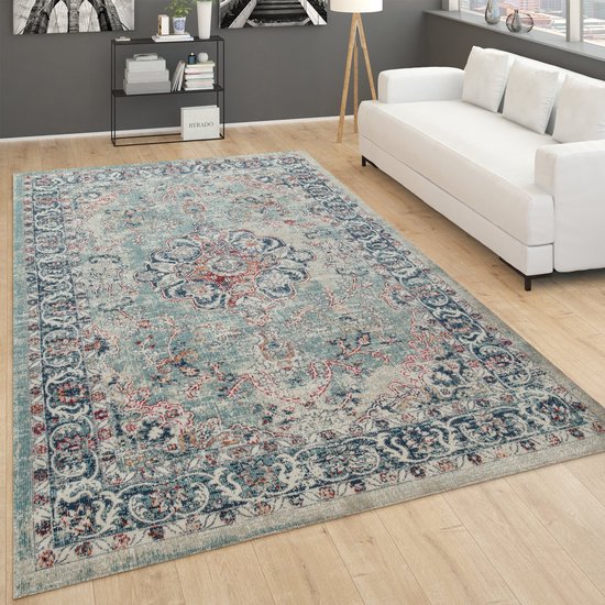 Paco Home Vloerkleed voor de woonkamer, platweefsel in oosterse look, verschillende... | bol