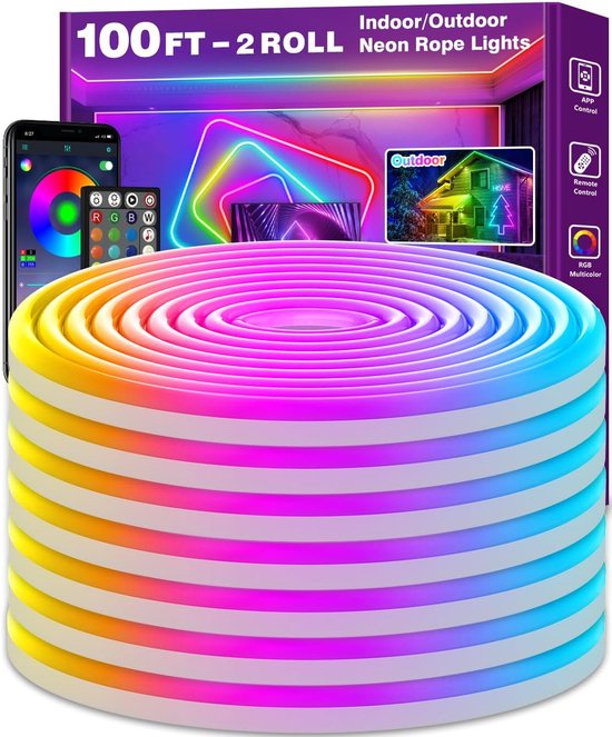 30m Neon LED Strip - Flexibele Strip - Meerdere Modus - IP65 Buiten RGB ...