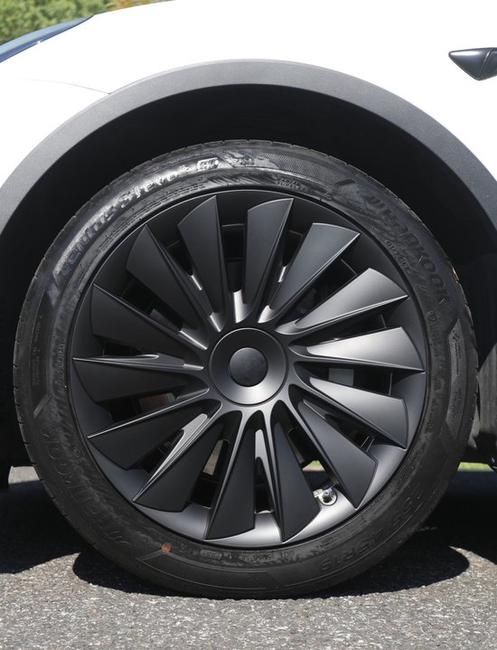 Tesla Model Y Wieldoppen 19 inch Mat Zwart SABER - velgen accessoires | bol