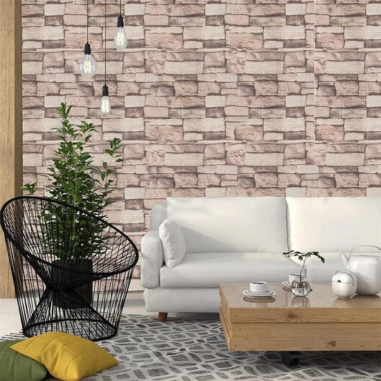 Luvetrex ® Zelfklevende 3D Muurpanelen Steenlook, 20 Stuks | bol
