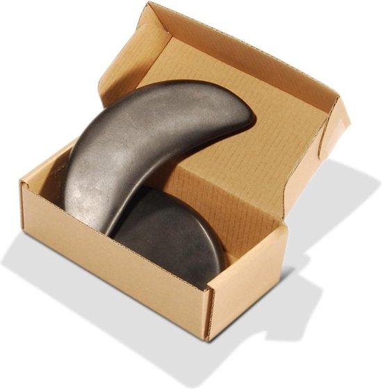 Halve maan basalt steen voor hot stone massages - verpakking van 2 | bol