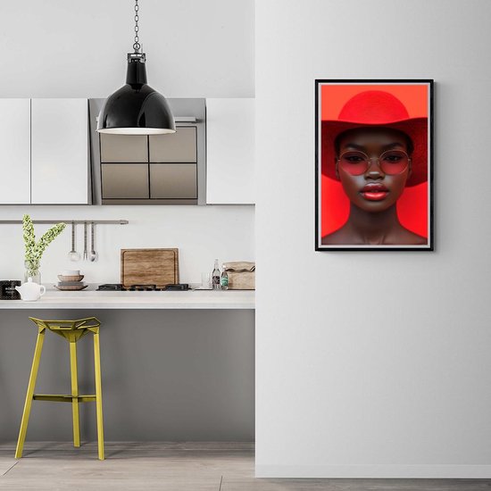 Rood Poster | Portret Poster | Creatieve Poster | Kunst Poster ...
